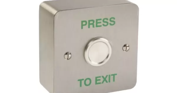 Waterproof Exit button, flush mount, natural anodised finish - IEC06-1N